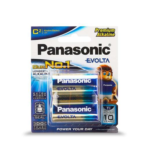 Panasonic LR14EG/2B 2-Pack C Evolta Premium Alakine Batteries