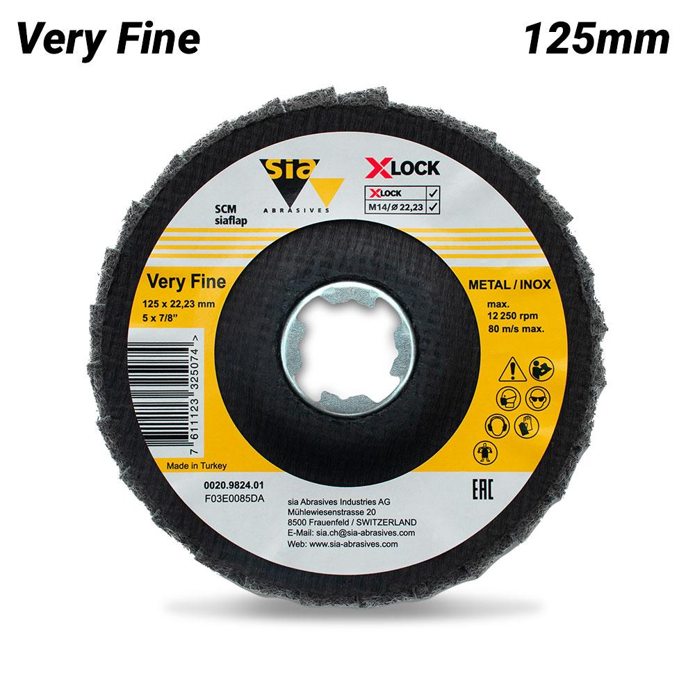 Sia Abrasives F03E0085DA 125mm Very Fine 6240 X-Lock SCM Flap Disc