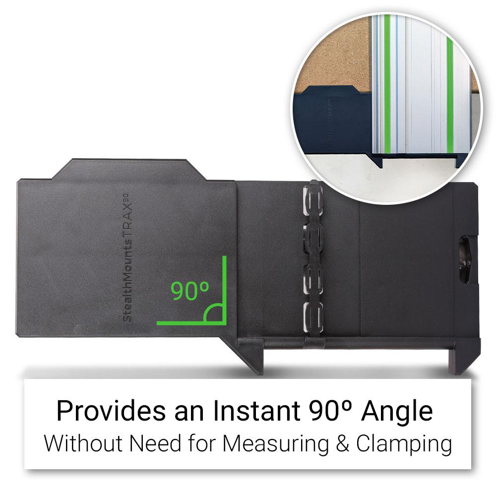 StealthMounts TSS-L-FT-1 TRAX90 XL Right Angle Track Saw Square Guide ...