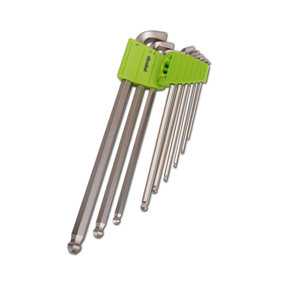 Vessel 8209BP-LE 9pce Metric Hex Key Ball Point Wrench Set with 95º L ...
