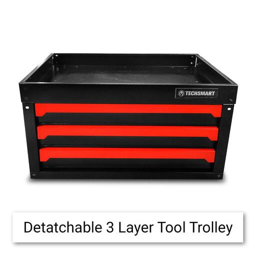 Techsmart T3DT 3 Drawer Industrial Tool Trolley