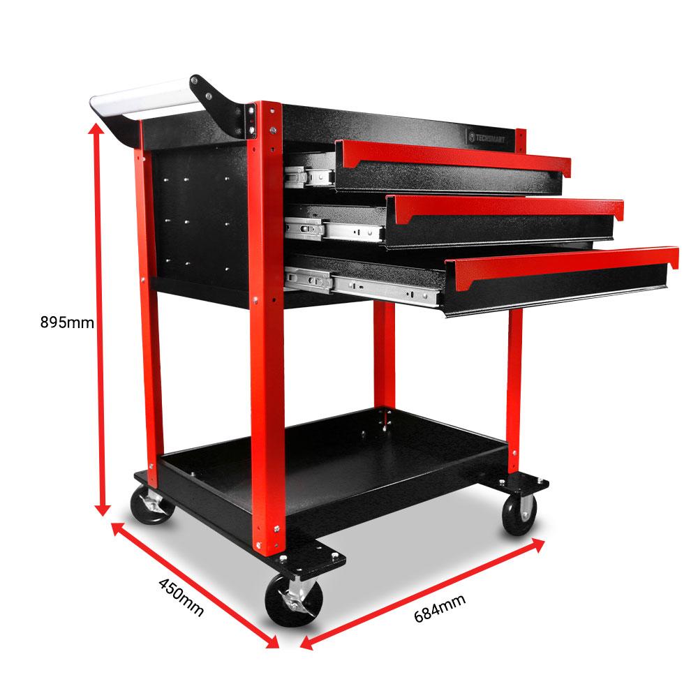 Techsmart T3DT 3 Drawer Industrial Tool Trolley