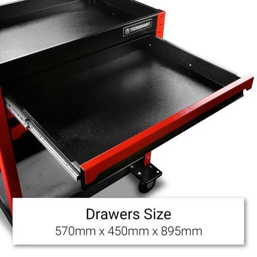 Techsmart T3DT 3 Drawer Industrial Tool Trolley