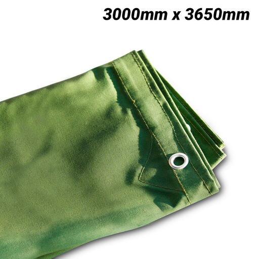 Aussie Gardener AG01192 3m x 3.65m Green Canvas Waterproof Tarp