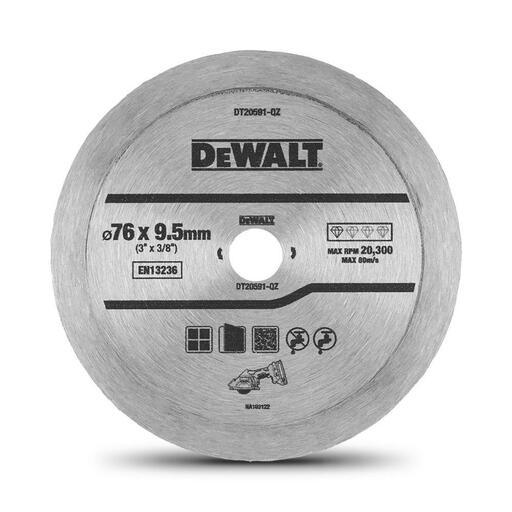 DeWalt DT20591-QZ 75mm (3") Diamond Continuous Tile Blade