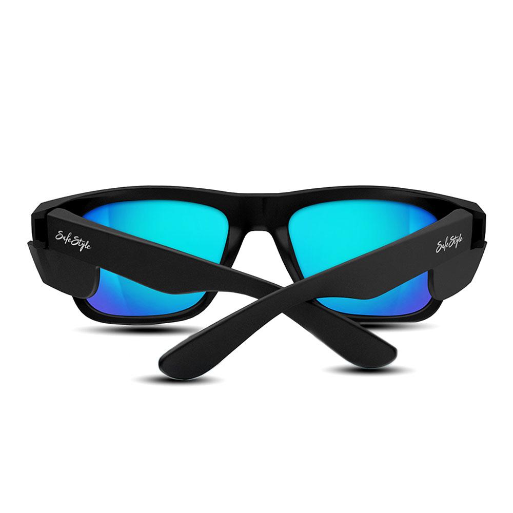 SafeStyle FMBBP100 UV400 Fusions Matte Black Frame Reflective Blue ...