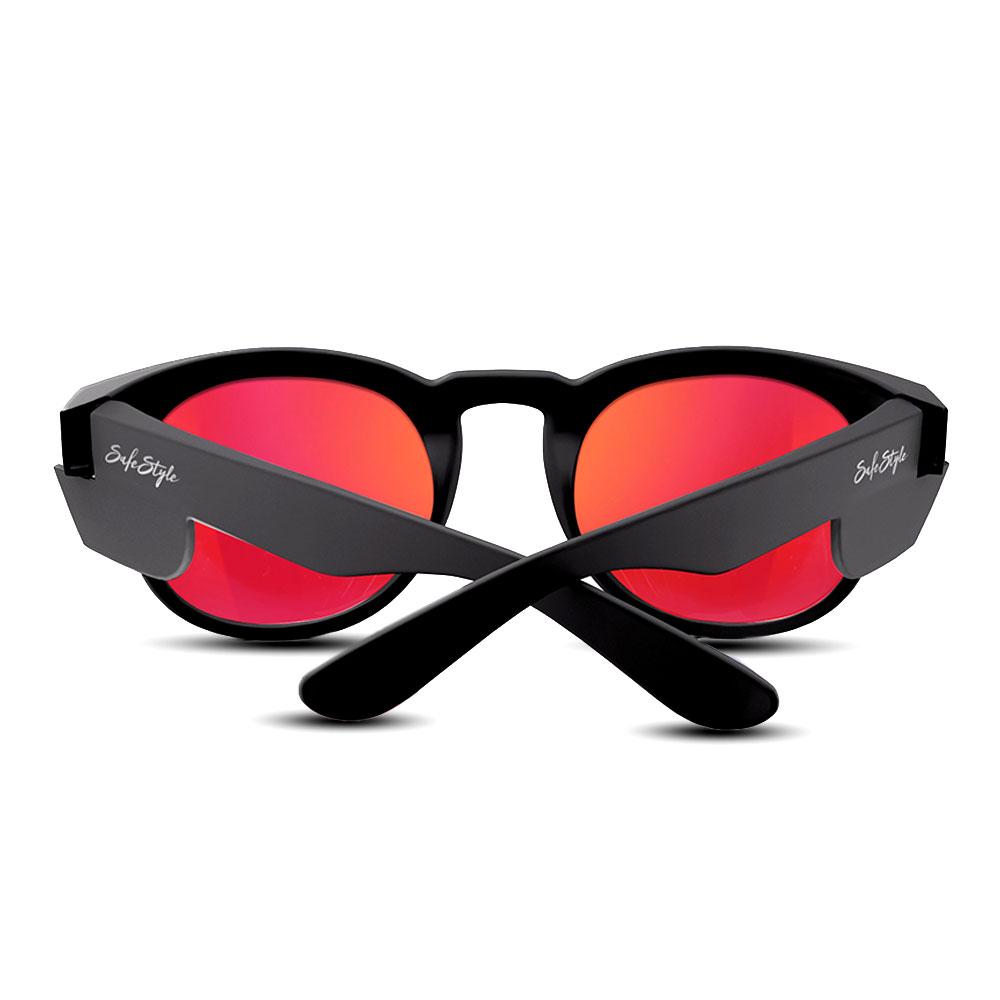 SafeStyle CRMBRP100 UV400 Cruisers Matte Black Frame Reflective Red ...