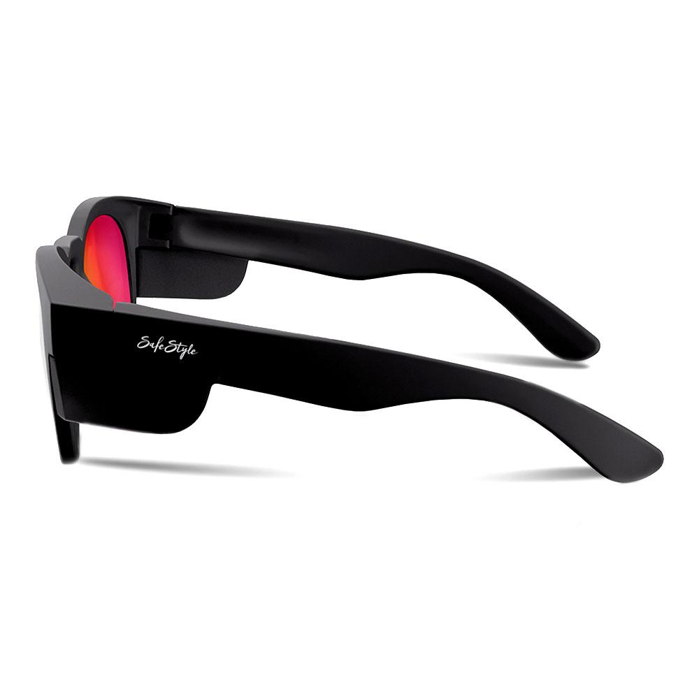SafeStyle CRMBRP100 UV400 Cruisers Matte Black Frame Reflective Red ...