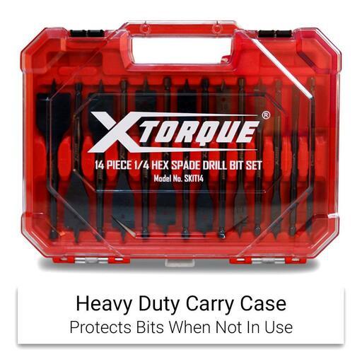Xtorque SKIT14 14pce Metric Flat Wood Spade Drill Bit Set
