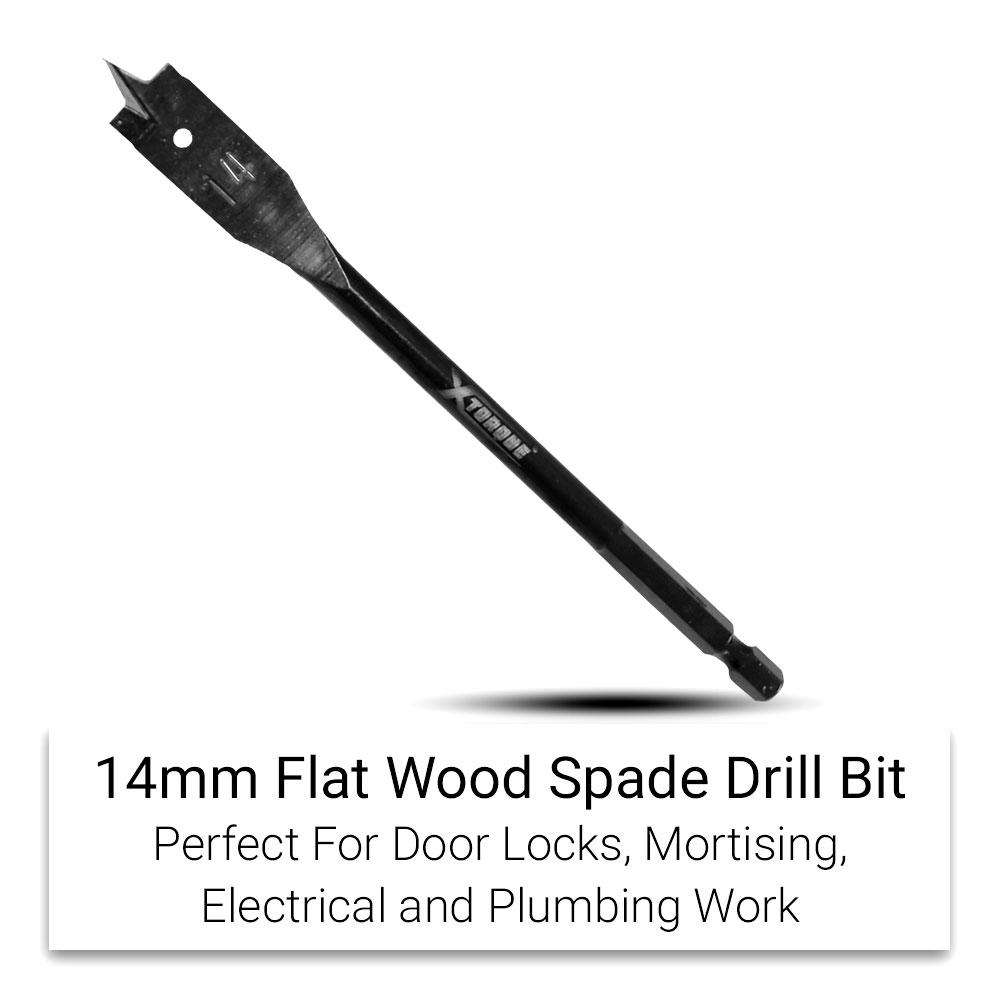 Xtorque SKIT14 14pce Metric Flat Wood Spade Drill Bit Set
