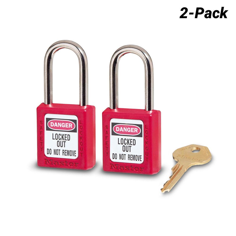 Master Lock 0410REDKA2 2-Pack Red Lockout Padlock
