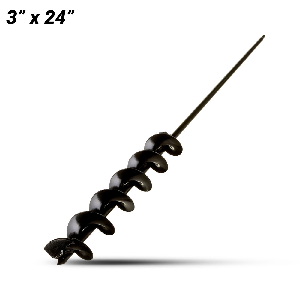 Power Planter 348HD Steel Auger 3" x 24" w/ Hardened Tip