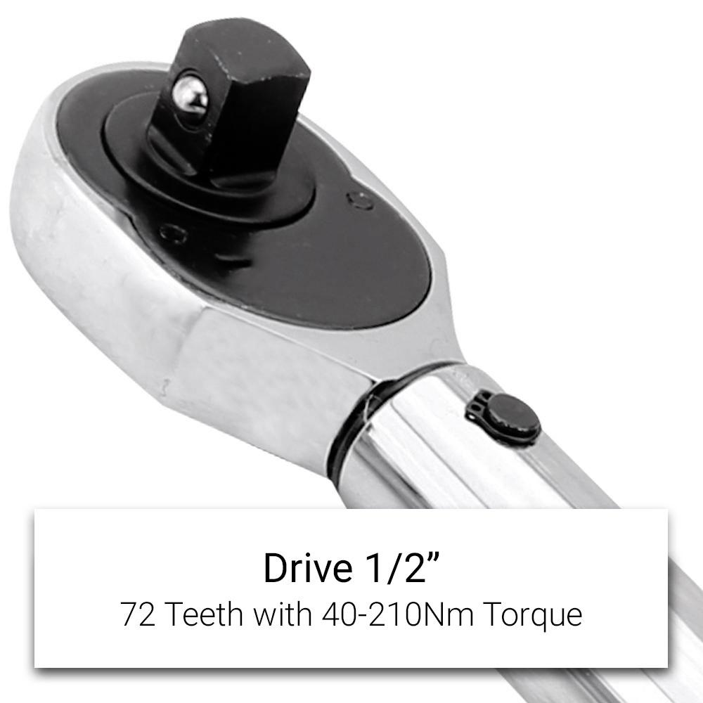 Daytona D12TW210NMWT 1/2" Drive 550mm Window Type Torque Wrench 40-210Nm