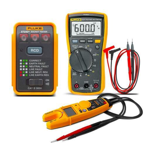 Fluke 117/T6-1000/ST240 Electrical Tester, Multimeter & Power Outlet ...