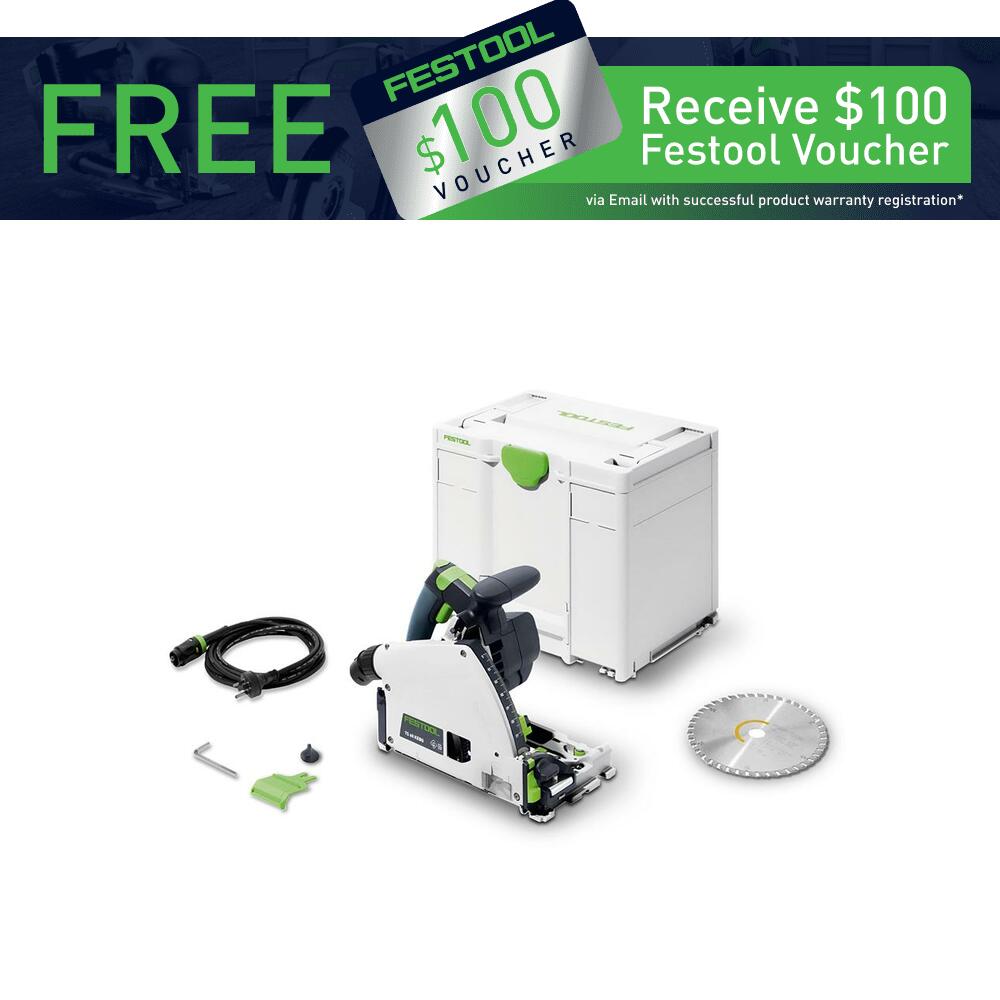 Festool TS 60 KEBQ-Plus (576723) 1500W 168mm (6-1/2") Brushless Plunge ...