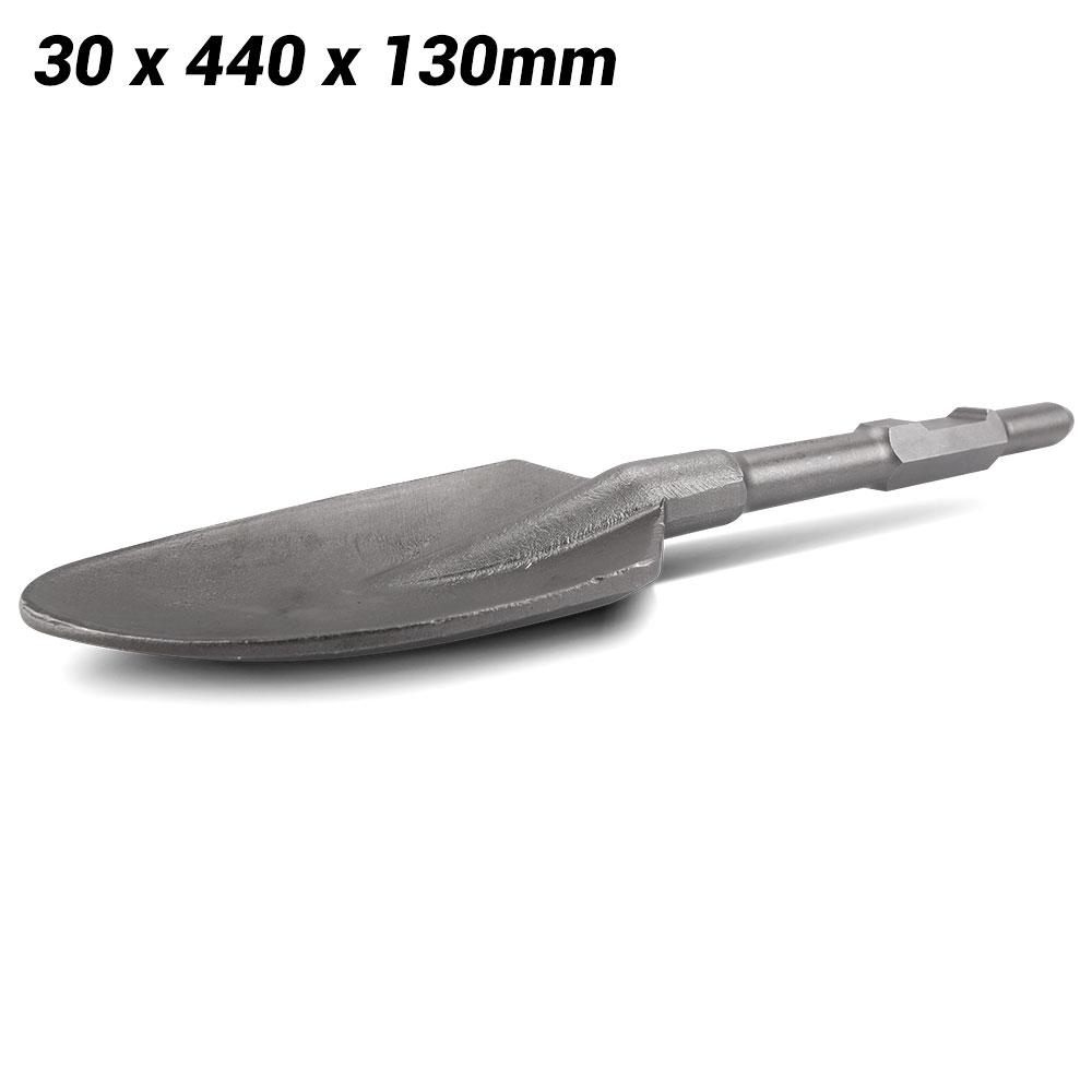 Techsmart TCPS130 440mm x 130mm 30mm Hex Extra Wide Clay Spade Pointed ...