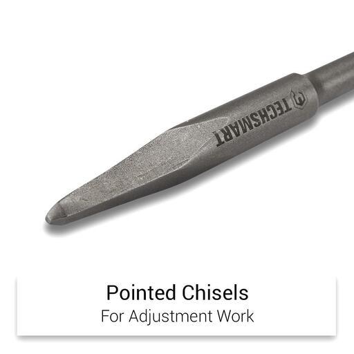 Techsmart TPC3PCE 3pce 14mm x 140mm SDS Plus Flat & Pointed Chisel Set