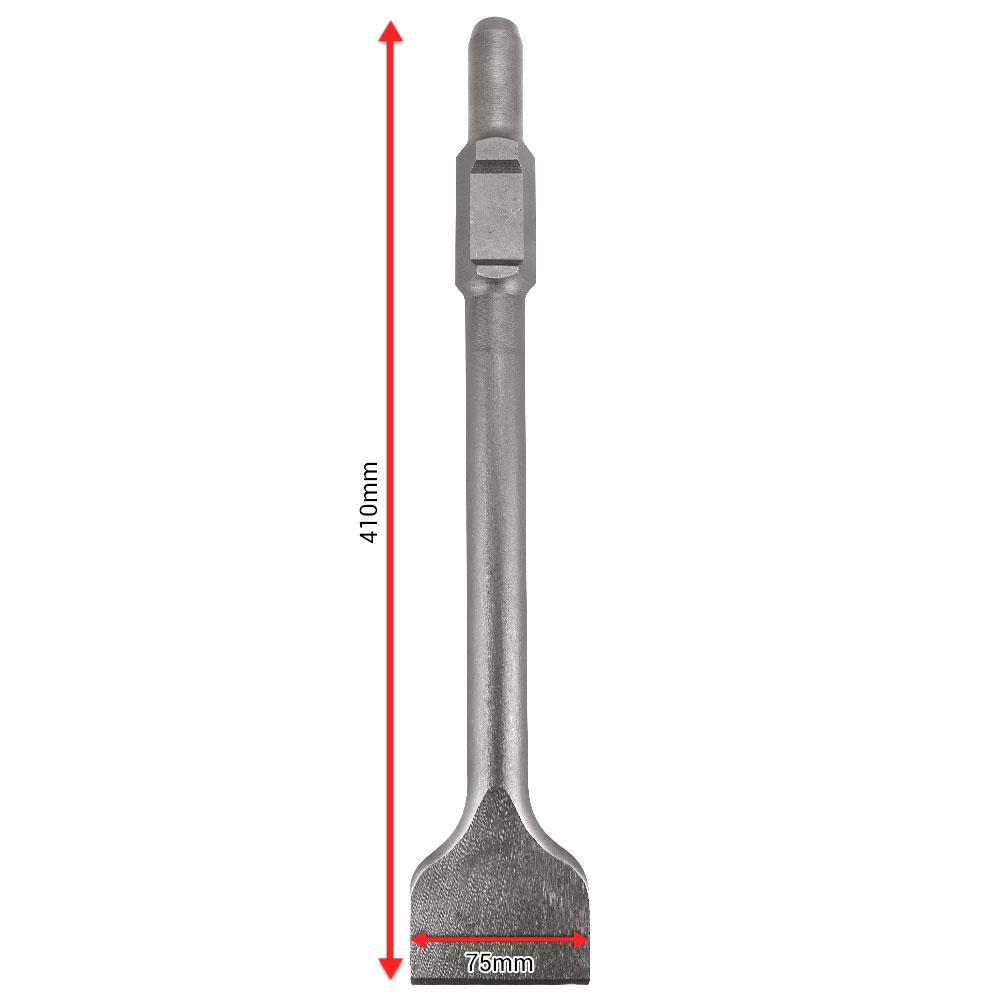 Techsmart TPHC4103075 30mm x 410mm x 75mm 30mm Hex Heavy Duty Chisel