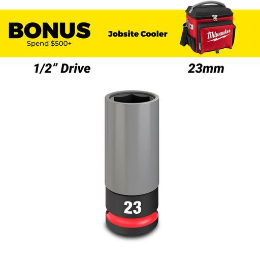 Milwaukee 49667808 1/2" Drive 23mm SHOCKWAVE Impact Duty Lug Nut Wheel ...