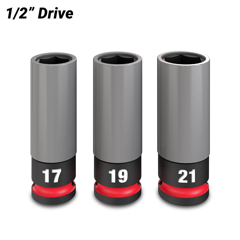 Milwaukee 49667830 3pce 1/2" Drive SHOCKWAVE Impact Duty Lug Nut Wheel ...
