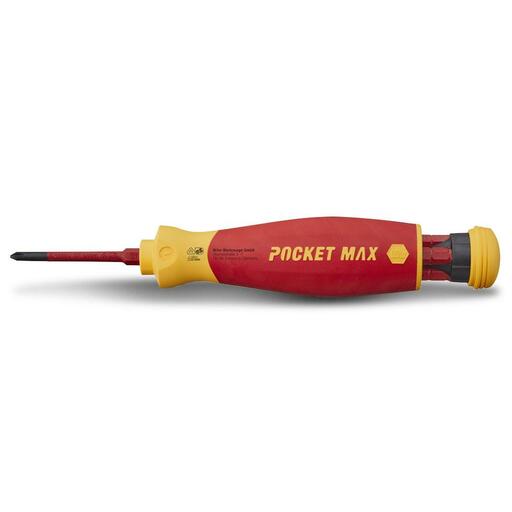 Wiha 45296 PocketMax Insulated Screwdriver with 4pce Bit Magazine