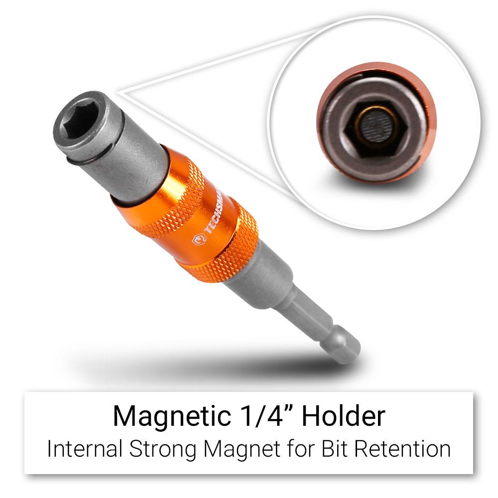 Techsmart T14PB88 88mm 1/4" Hex Magnetic Pivoting Bit Holder