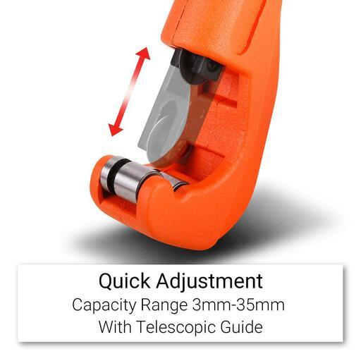 Techsmart TTC35 3-35mm (1/8" - 1-3/8") Quick Action Tube Cutter