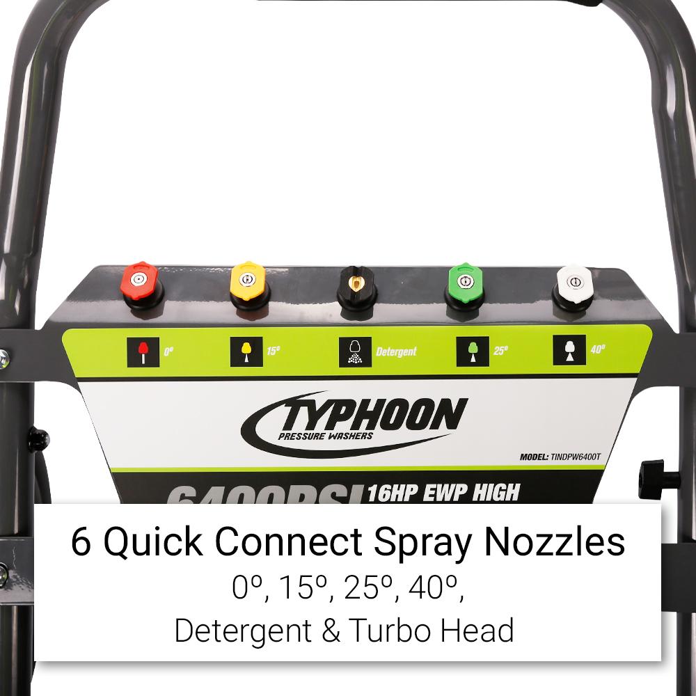 Typhoon TINDPW6400T 16.0HP 6400PSI Petrol High Pressure Washer With ...