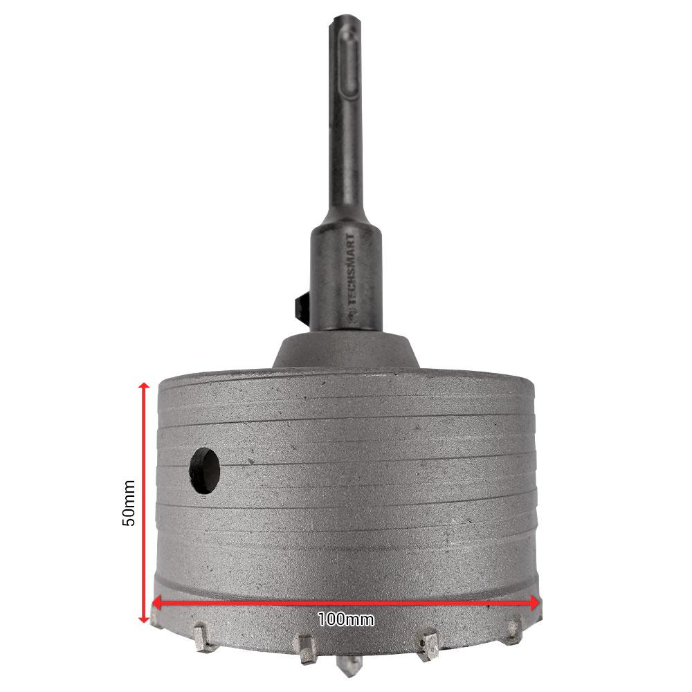 Techsmart THCT100 M16 100mm x 50mm SDS Plus TCT Hole Cutter Light ...