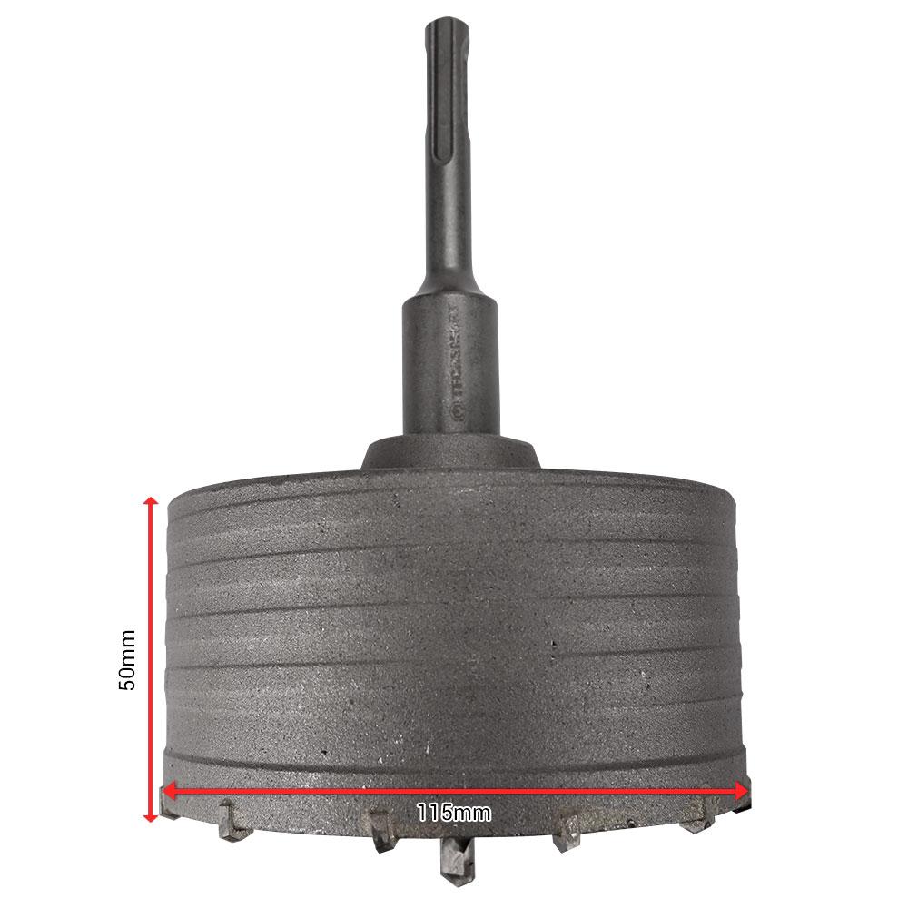 Techsmart THCT115 M16 115mm x 50mm SDS Plus TCT Hole Cutter Light ...