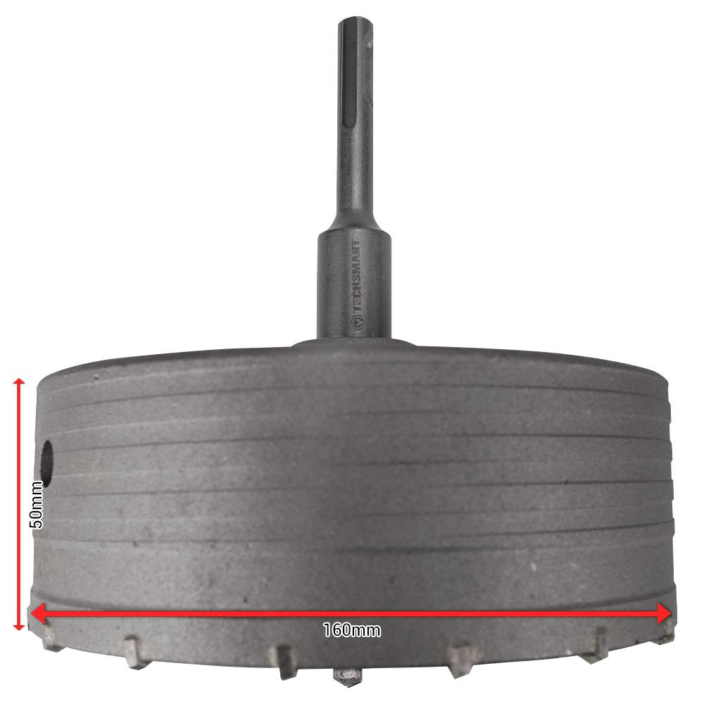 Techsmart THCT160 M16 160mm x 50mm SDS Plus TCT Hole Cutter Light ...