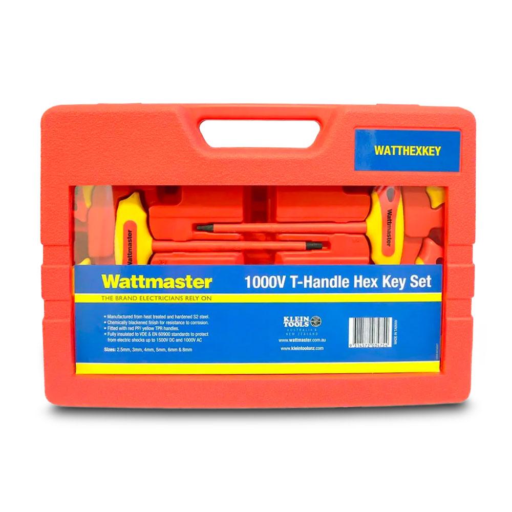 Wattmaster WATTHEXKEY 6pce 2.5mm-8mm Metric VDE T-Handle Hex Key Set