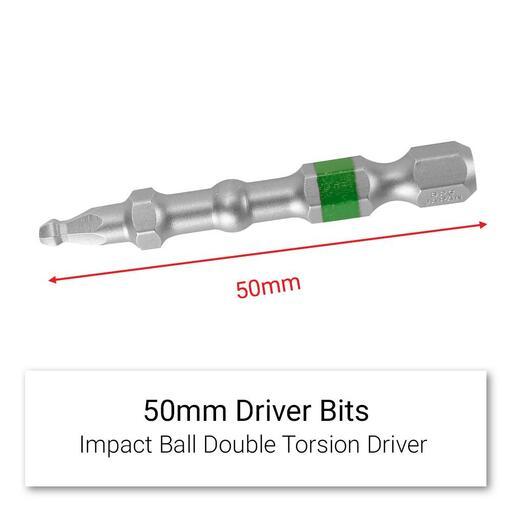 Xtorque XBP3HX50 5-Pack HEX 3 Ball Point 50mm Driver Bit Set