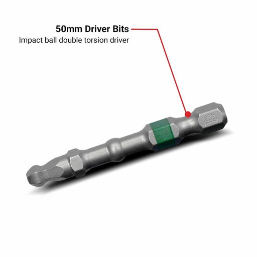 Xtorque XBP5HX50 5-Pack HEX 5 Ball Point 50mm Driver Bit Set