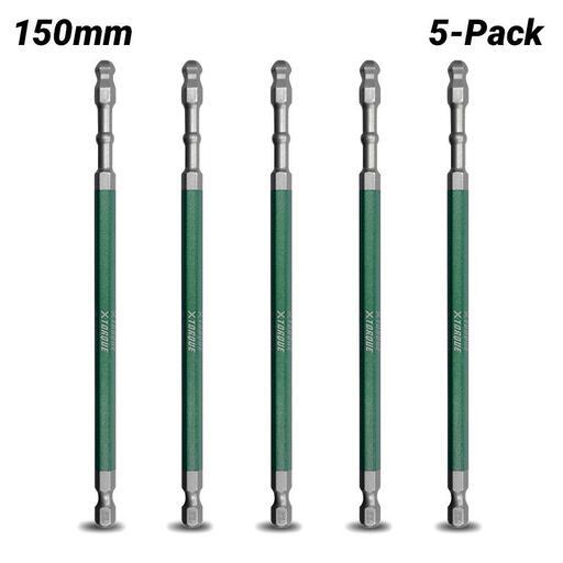 Xtorque XBP6HX150 5-Pack HEX 6 Ball Point 150mm Driver Bit Set