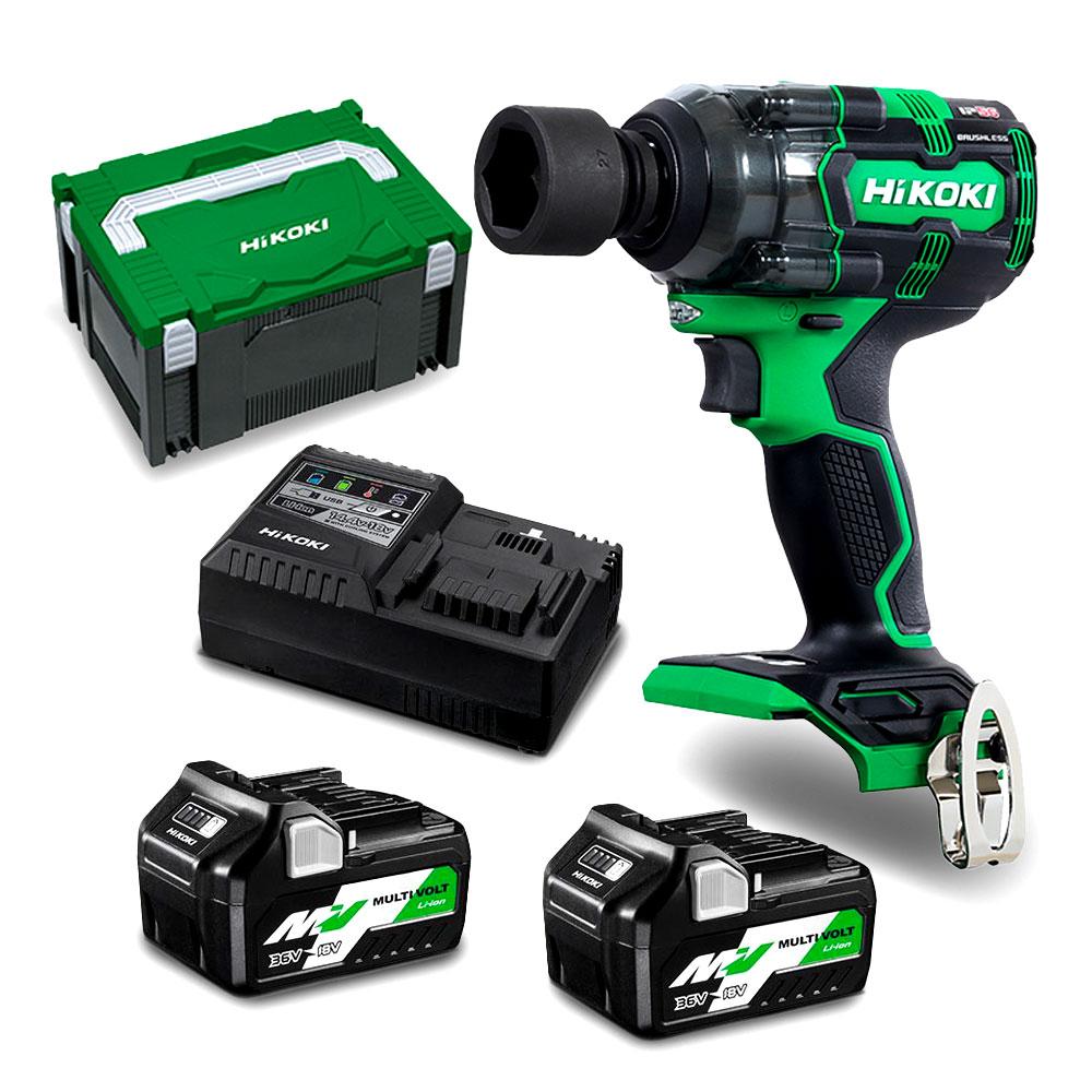 HiKOKI WR18DH(HRZ) 18V Li-ion Brushless Cordless IP56 12.7mm (1/2") Impact Wrench Kit