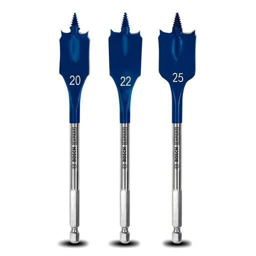 Bosch 2.608.900.331 EXPERT 3pce 20-25mm Spade Bit Speed Self Cut Set