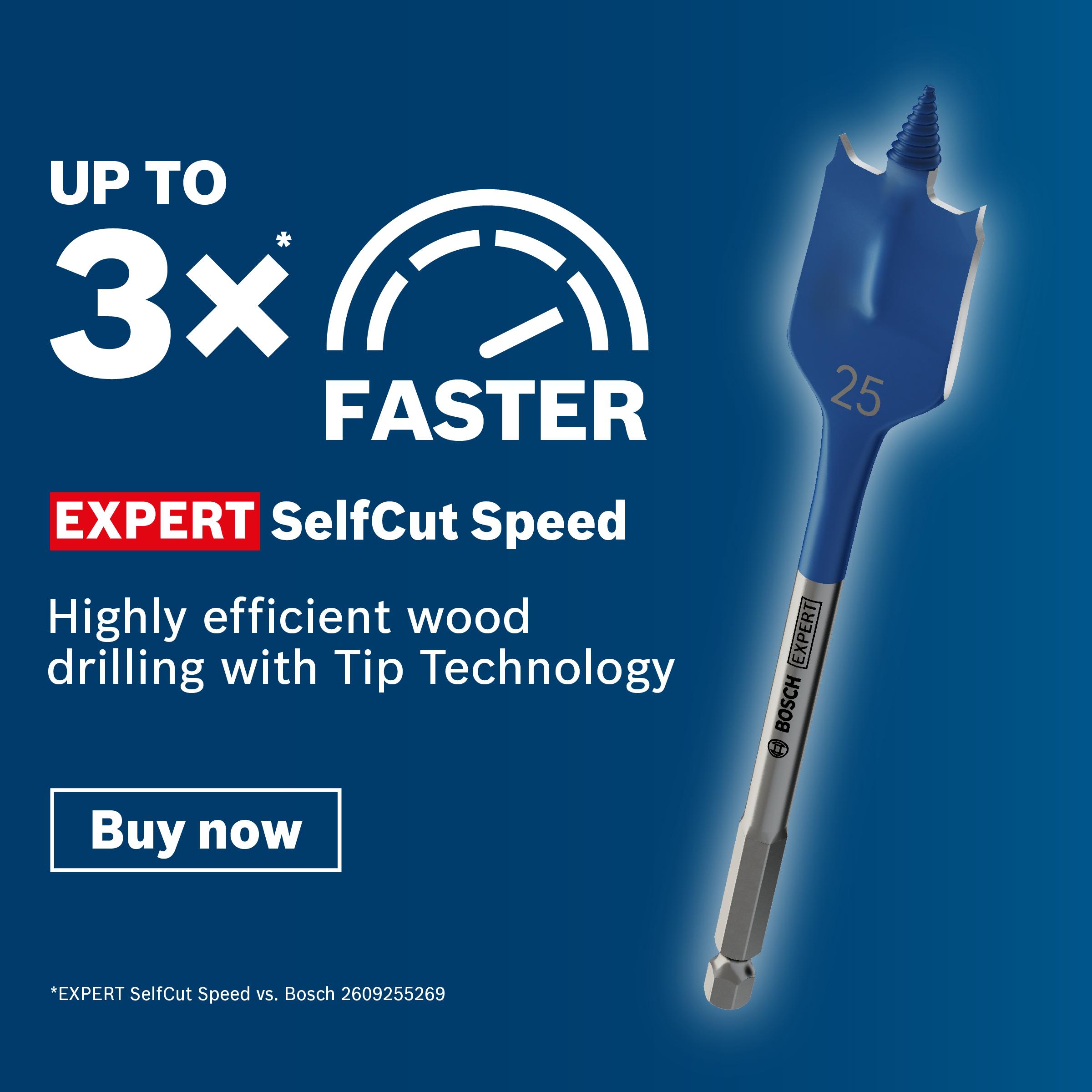 Bosch 2.608.900.331 EXPERT 3pce 20-25mm Spade Bit Speed Self Cut Set