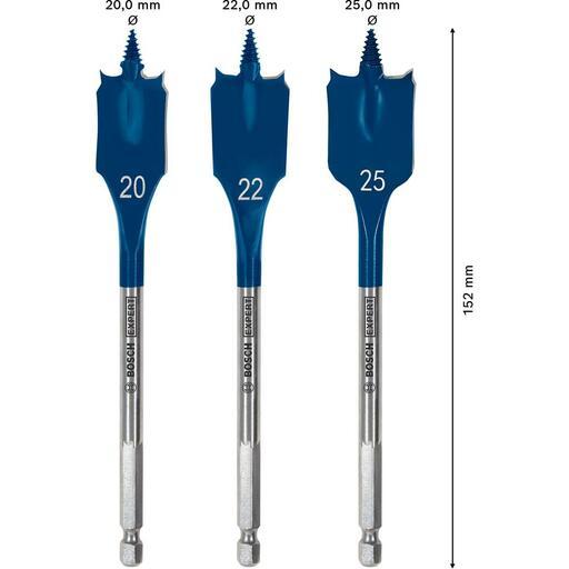 Bosch 2.608.900.331 EXPERT 3pce 20-25mm Spade Bit Speed Self Cut Set