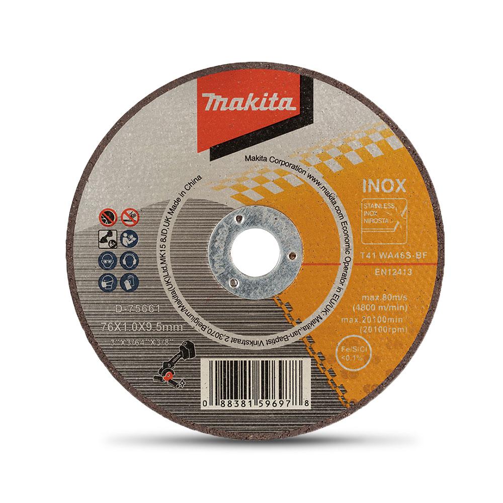 Makita D-75661-5 5-Pack 76mm x 3/8 x 1mm INOX Cut-Off Wheel to suit Cut ...