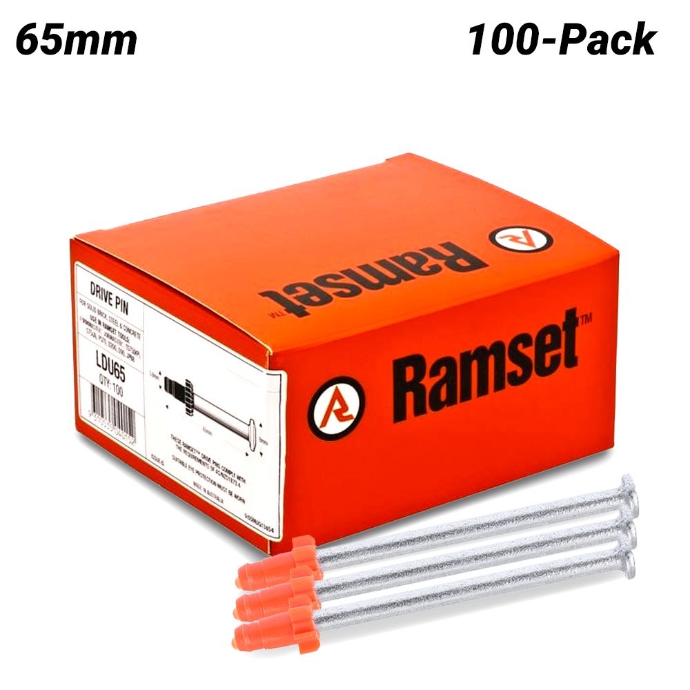 Ramset LDU65 100-Pack 65mm Standard Drive Pins for Concrete, Masonry ...