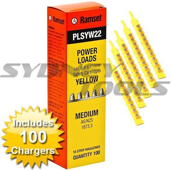 Ramset PLSYW22 Medium Strip Safety Cartridges Magazine (Yellow)