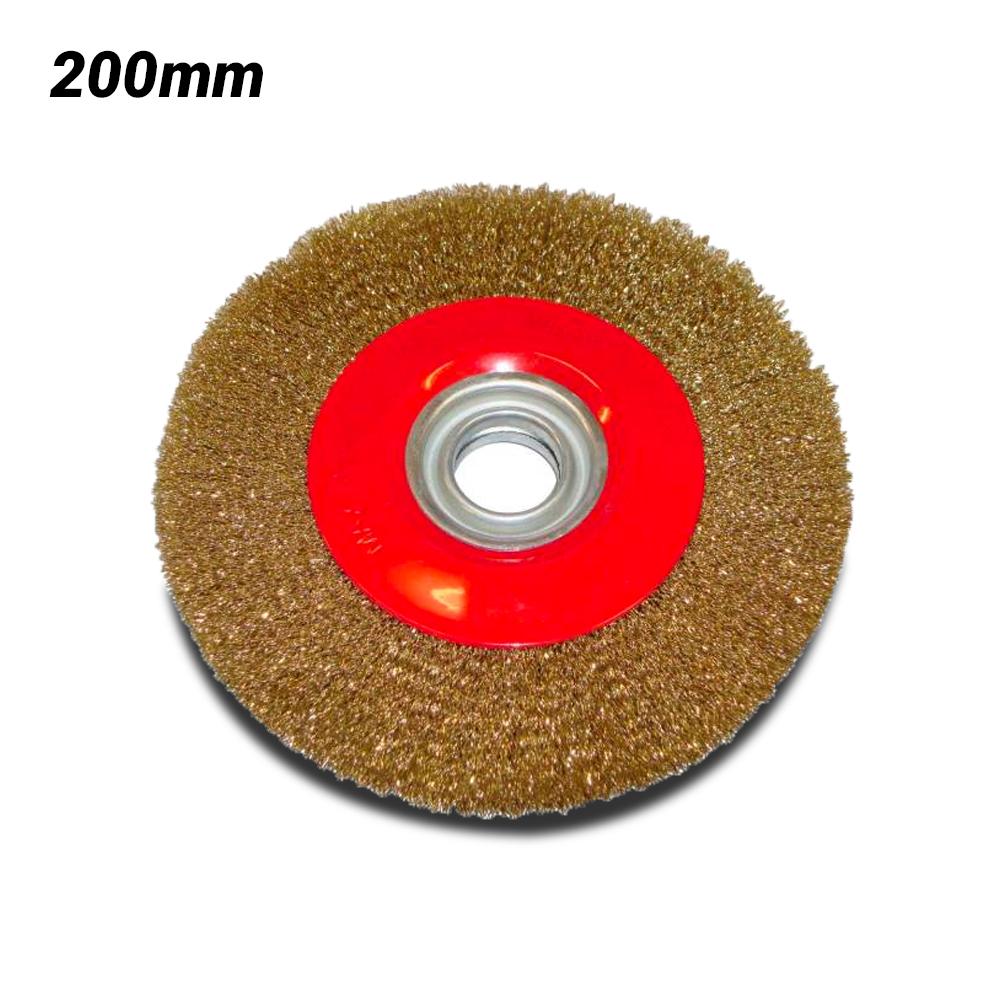 Linishall WW8 200mm x 25mm Crimped Brass Coated Wire Grinding Wheel