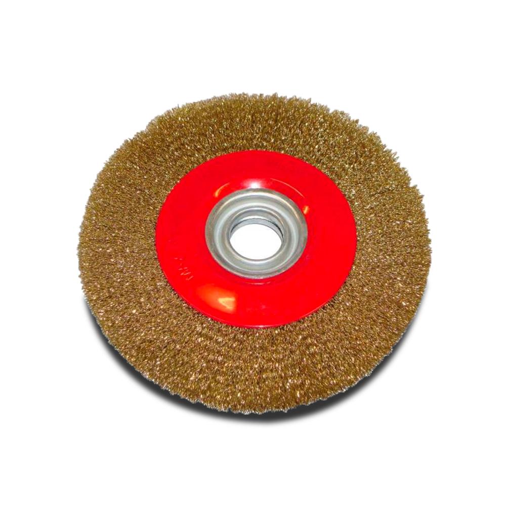 Linishall WW8 200mm x 25mm Crimped Brass Coated Wire Grinding Wheel