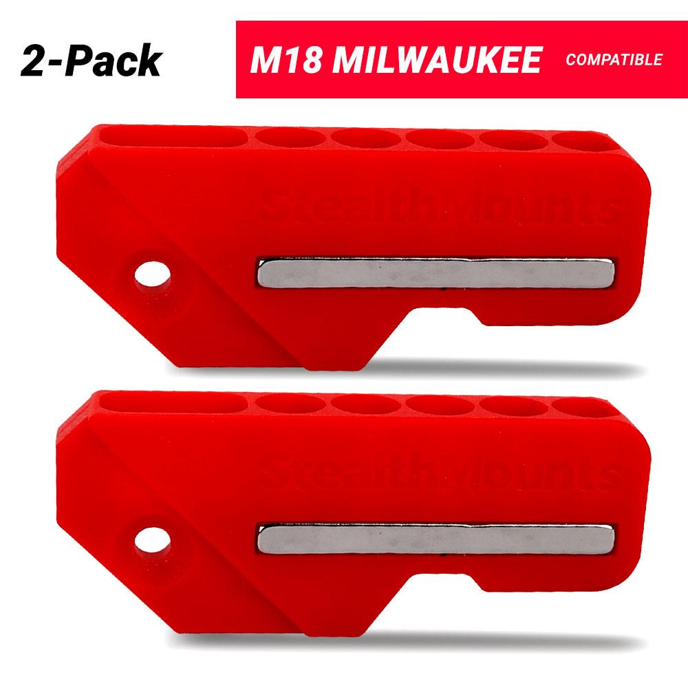 StealthMounts BH-M18-45-RED M18 Milwaukee 2-Pack 45º Magnetic Red Drill ...