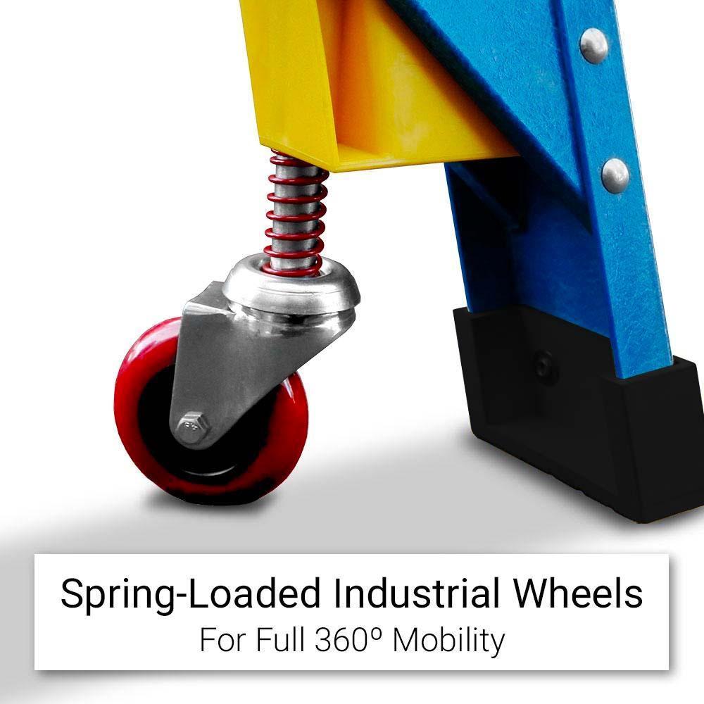 Climbrite CSTEP8 2.4m 8-Step Fibreglass Platform Ladder on Wheels