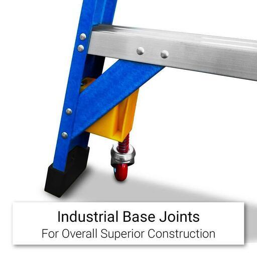 Climbrite CSTEP8 2.4m 8-Step Fibreglass Platform Ladder on Wheels