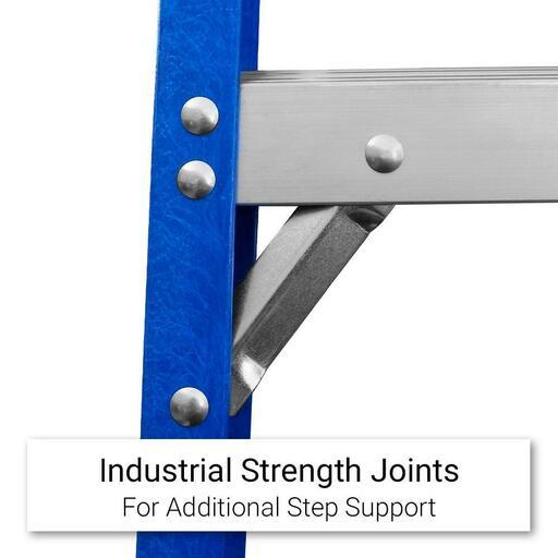 Climbrite CSTEP8 2.4m 8-Step Fibreglass Platform Ladder on Wheels
