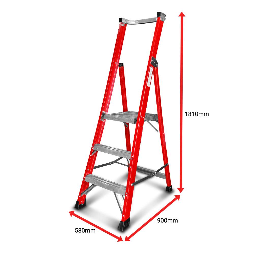 Climbrite CSTEP3ECO 0.9m 3 Step Eco Fibreglass Platform Ladder