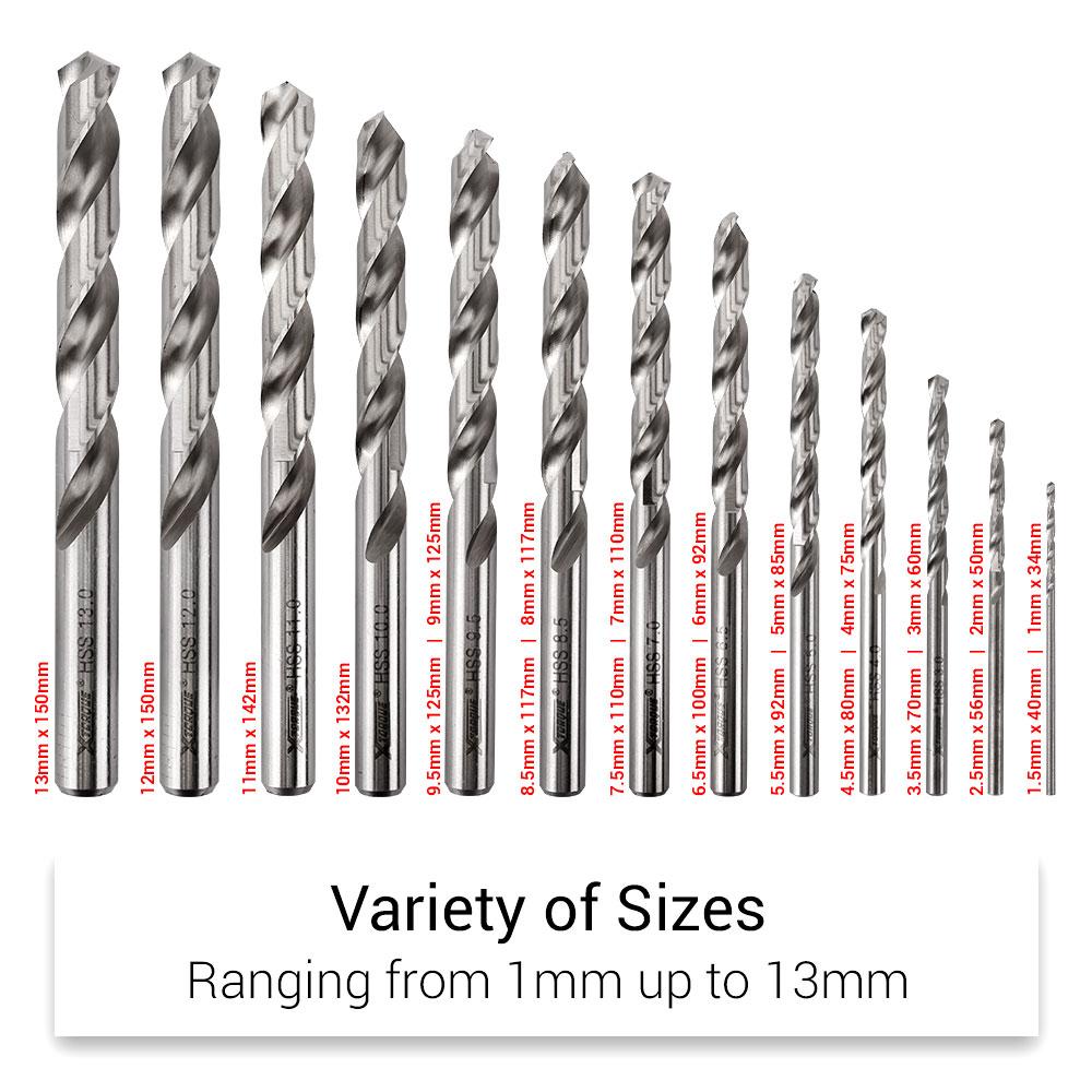 Xtorque X107MM2 107pce M2 HSS Metric Drill Bit Set